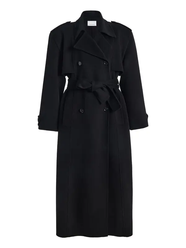 THE FRANKIE SHOP Nikola Padded Wool-cashmere Trench Coat - Black