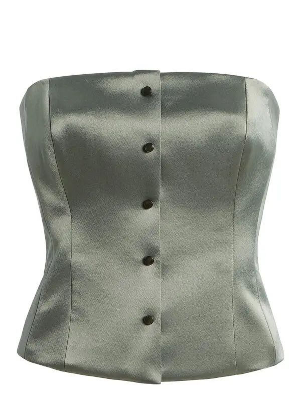 SEV Satin Corset Top - Olive