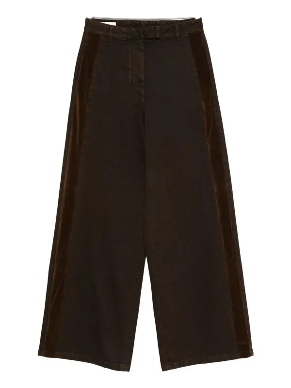 Dries Van Noten Burgundy Geometric Pattern Wide Leg Trousers - Multicolor