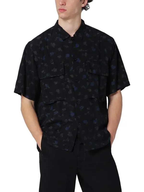 Sacai Shirt With Floral Print - Black