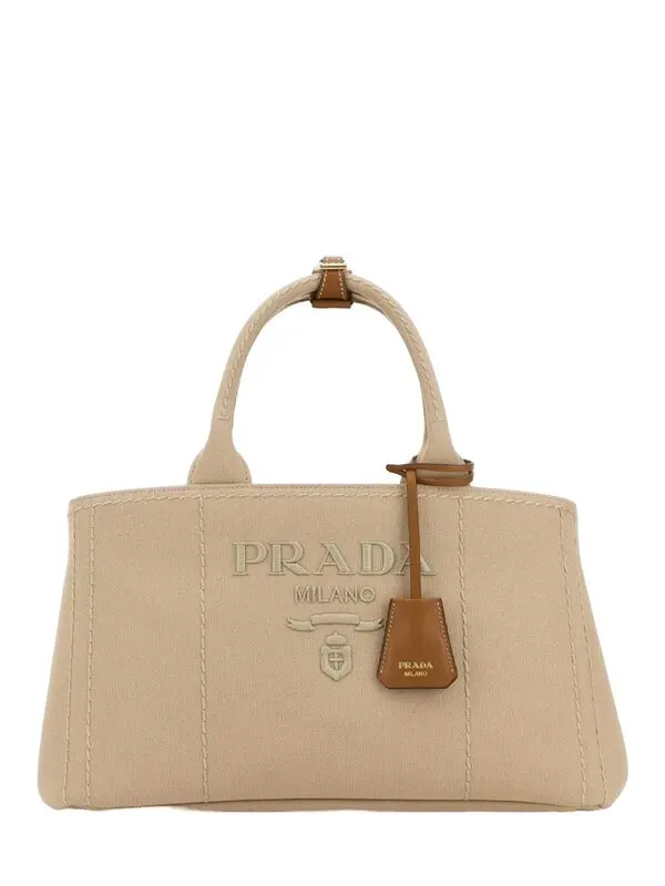 Prada Tote Bag With Embroidered Logo - Multicolor