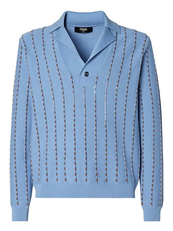 Fendi Light Cotton Knit Jumper - Blue