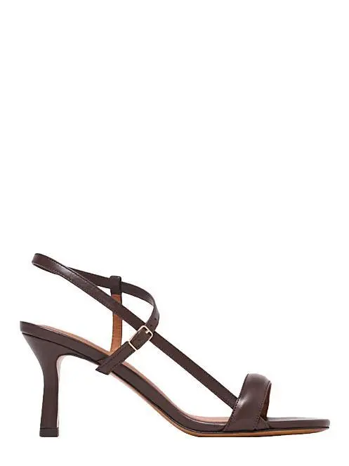Maje Strappy Leather Heeled Sandals - Brown