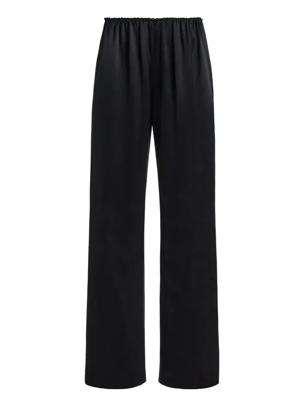 Brandon Maxwell Cress Cropped Silk Pants - Black
