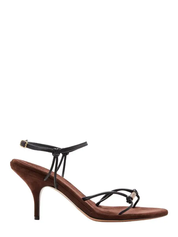 Chloé Matilda Knotted Leather & Suede Sandals - Black
