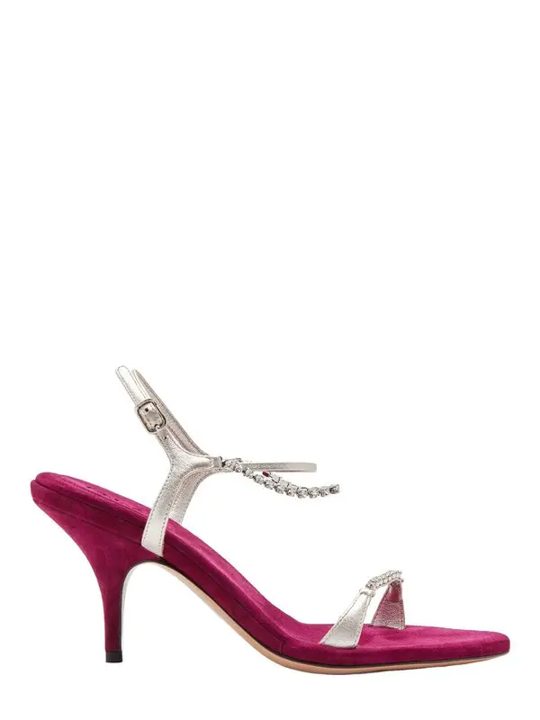 Chloé Crystal-embellished Leather Sandals - Pink