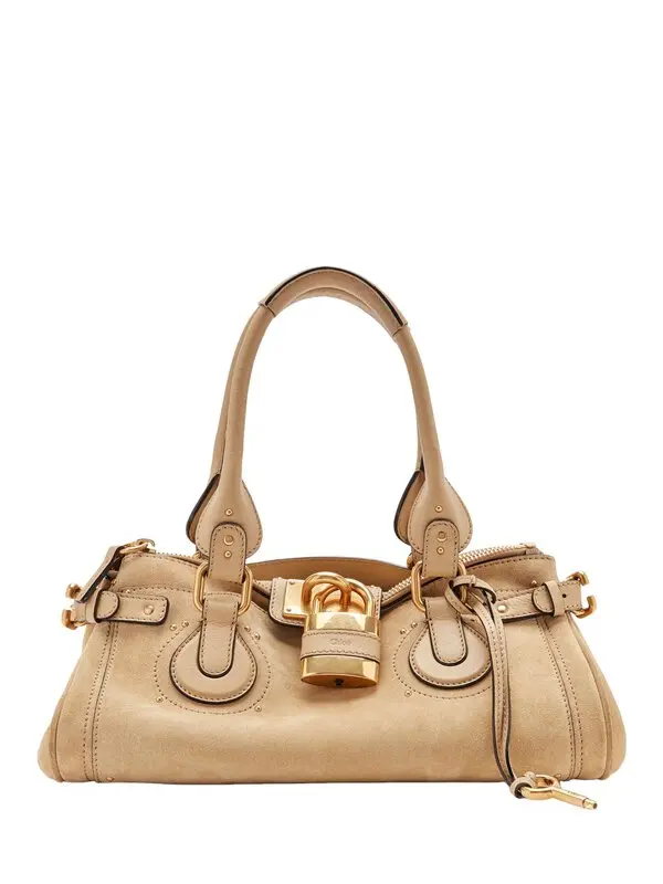 Chloé Paddington Suede Shoulder Bag - Tan