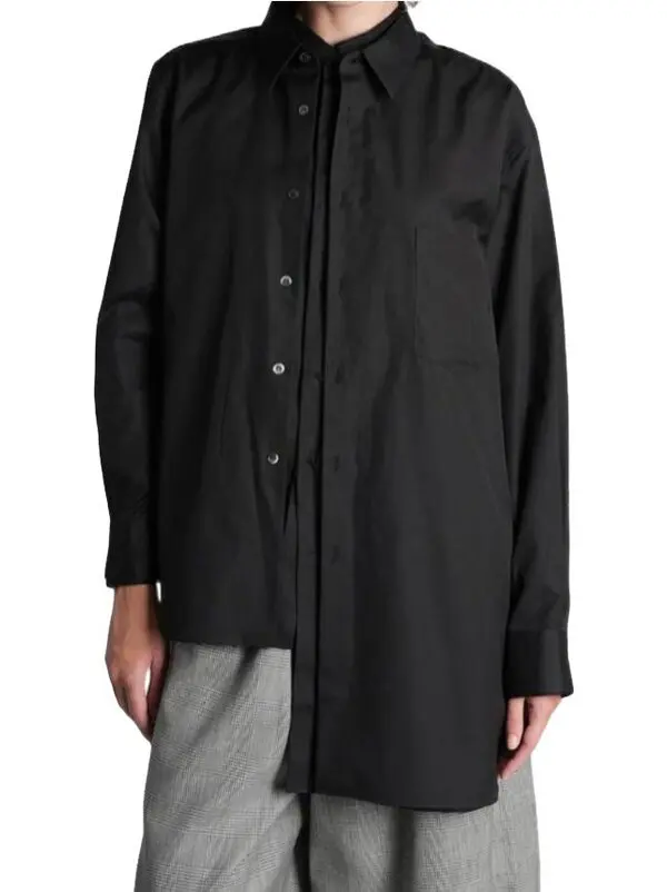 Comme Des Garçons Asymmetrical Hem Button-up Shirt - Black