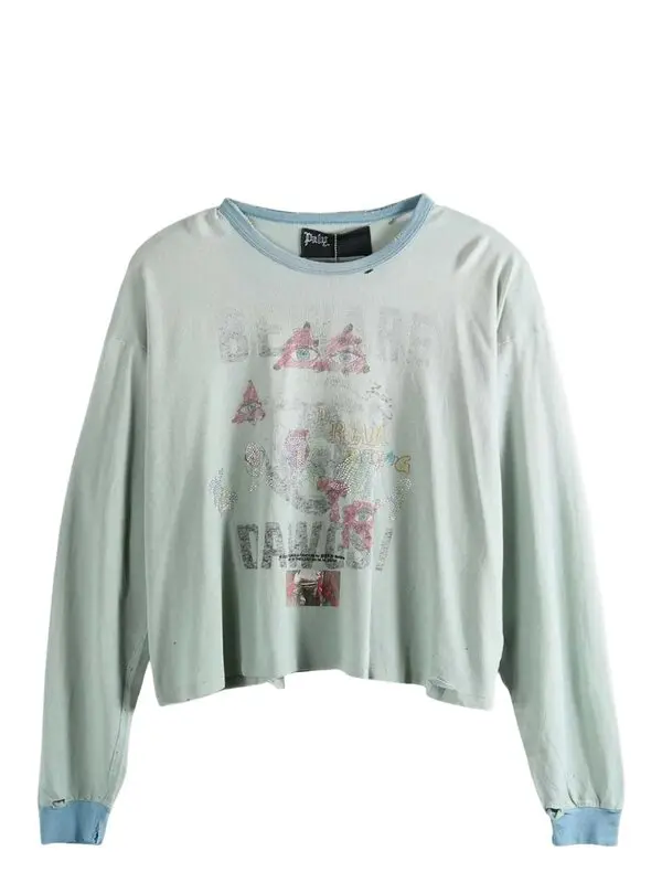 PALY HOLLYWOOD Graphic Print Long Sleeve T-shirt - Gray