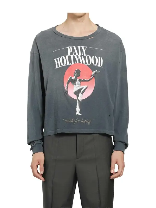 PALY HOLLYWOOD Crew Neck Long-sleeved T-shirt - Gray