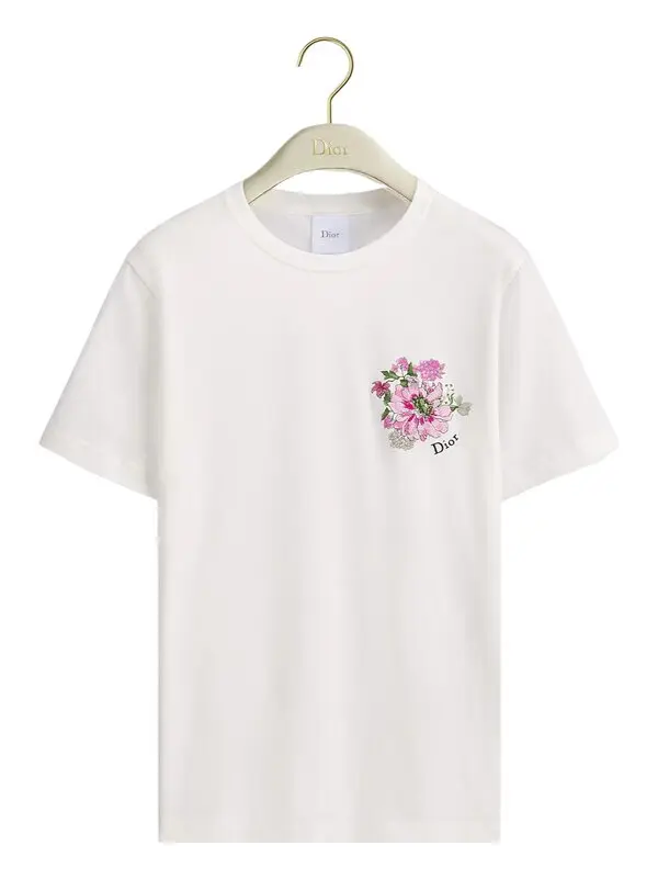 Dior Embroidered Fitted T-shirt - White