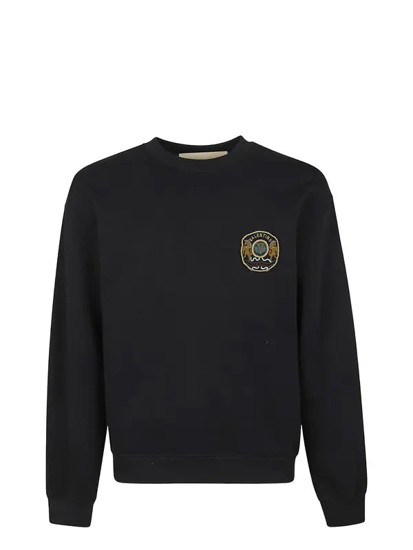 Valentino Garavani Logo Embroidered Crewneck Sweatshirt - Black