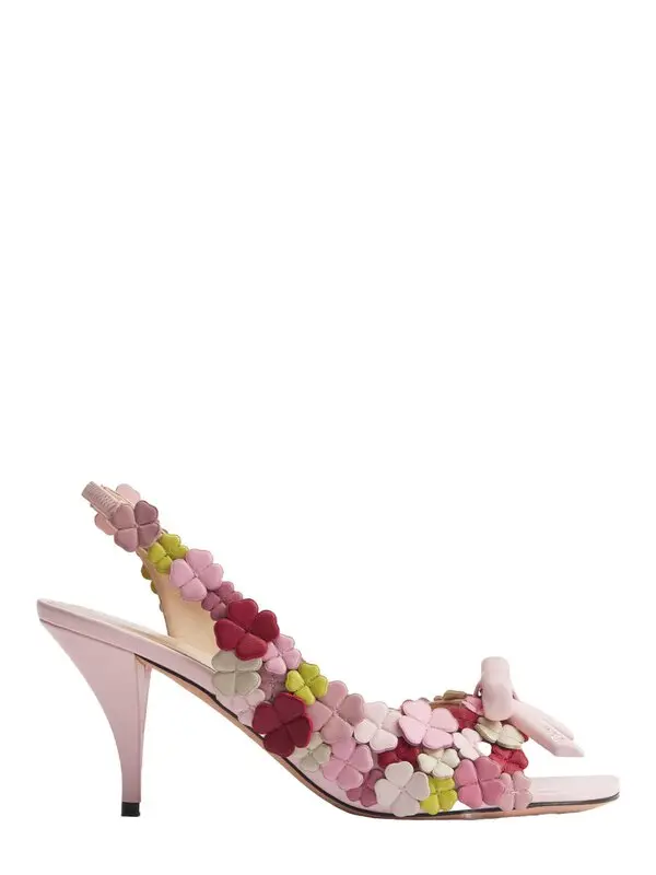 Dior Bow Heeled Slingback Sandal - Pink