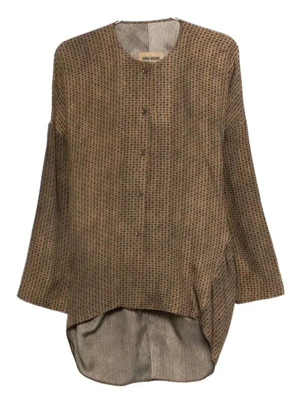 UMA WANG Geometric Pattern Long Sleeve Top - No