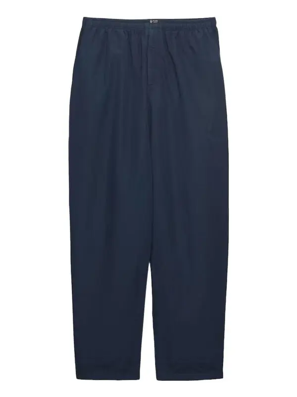 Prada Linen Blend Wide-leg Trousers - Navy