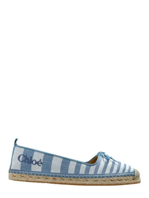 Chloé Isla Striped Espadrille Flats - Blue