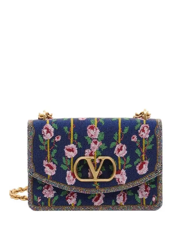 Valentino Garavani Beaded Floral Shoulder Bag - Multicolor