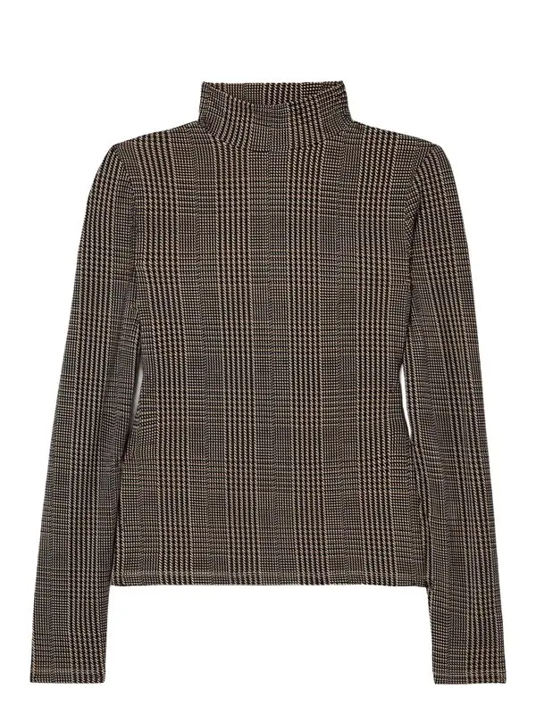 Veronica Beard Nate Prince Of Wales Check Long Sleeve Top - Black