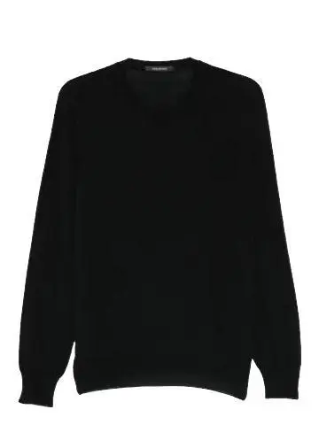 Tagliatore Crew Neck Long Sleeve Knitwear - Black