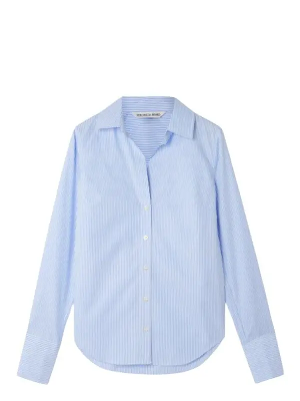 Veronica Beard Amelia Striped Cotton-poplin Shirt - Blue