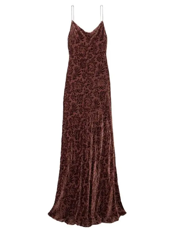 Veronica Beard Jolynn Devoré-velvet Maxi Dress - Plum