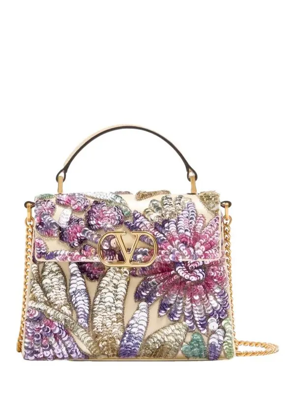 Valentino Garavani Vsling Mini Embroidered Handbag With Floral Sequins - Multicolor
