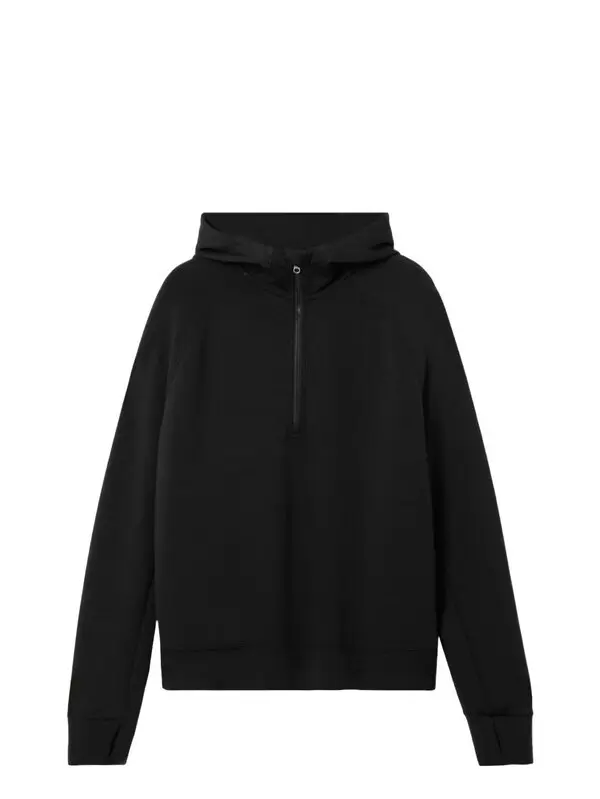 Varley Karo Stretch Jersey Half-zip Hooded Sweatshirt - Black