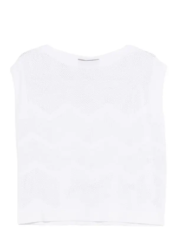 D.exterior Sleeveless Chevron Tank Top - White