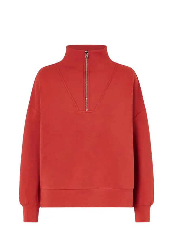 Varley Half-zip Sweatshirt With Stand Collar - Red