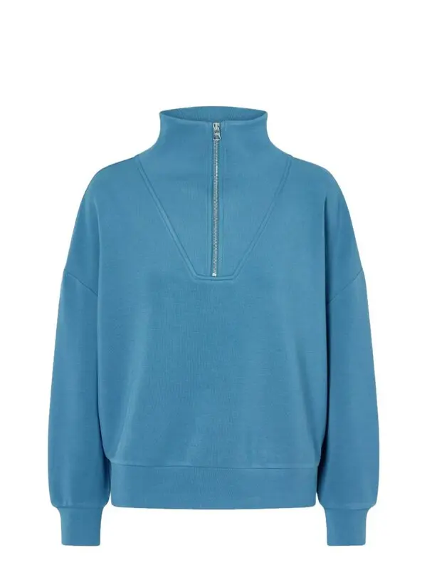 Varley Long-sleeved Sweatshirt With Half-zip Closure - Blue