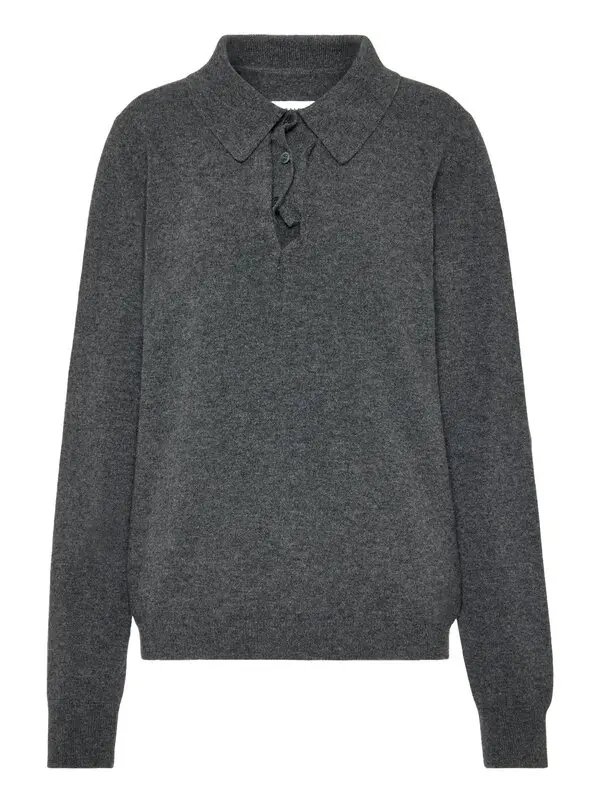 MAISON MARGIELA Long Sleeve Collared Jumper - Black
