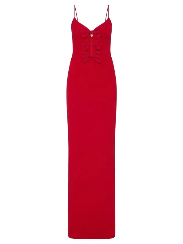 Rebecca Vallance Gown With Bow Detail And Cutout - Red