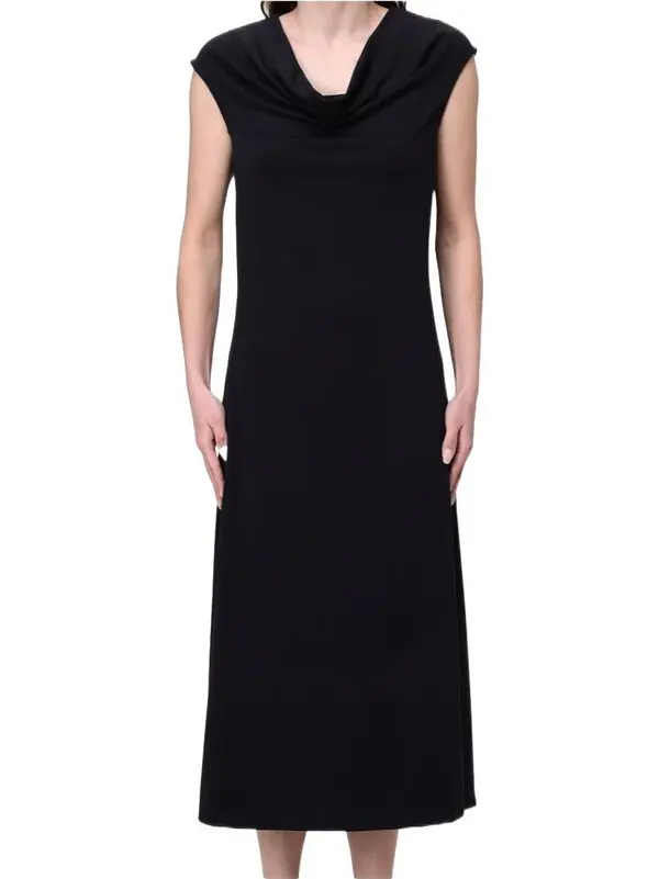 Max Mara Ivellusta Cowl Neck Sleeveless Midi Dress - Black