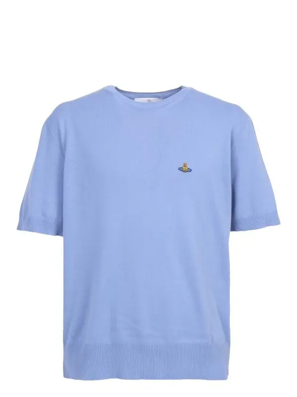 VIVIENNE WESTWOOD Short-sleeved Knitted T-shirt - Blue
