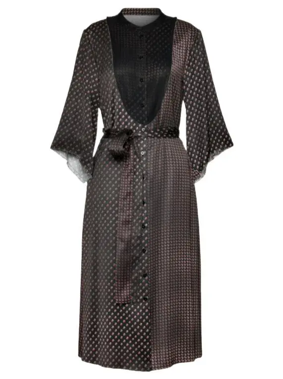 MAISON MARGIELA Printed Midi Shirt Dress - Black