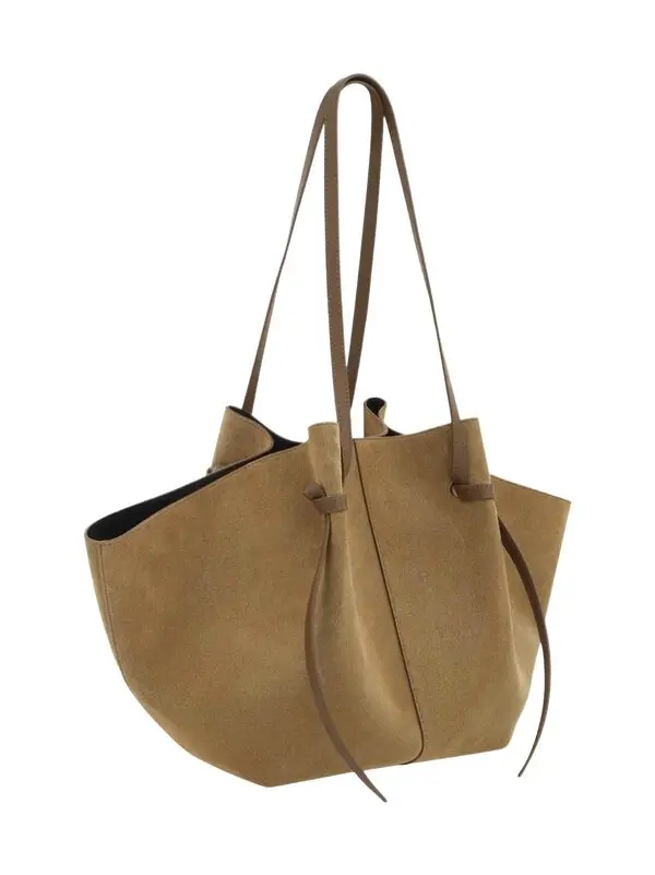 Yuzefi Large Mochi Pleated Tote Bag - Brown