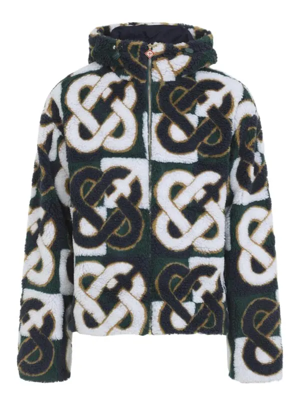 Casablanca Check Monogram Fleece Jacket - Black
