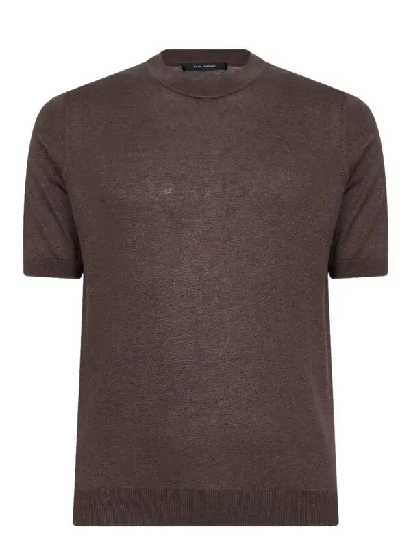 Tagliatore Josh Fine Knit T-shirt - Brown