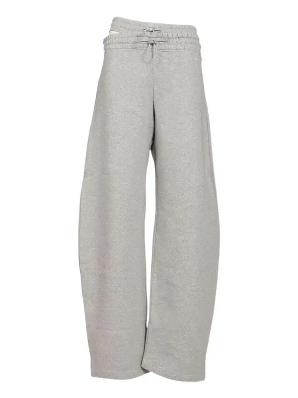 Attico Wide Leg Fleece Sweatpants With Drawstring - Gray