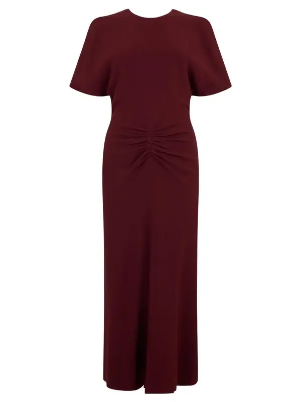 Victoria Beckham Bela Draped Long Dress - Brown