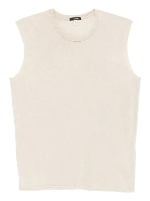 R13 Acid-wash Sleeveless T-shirt - Beige