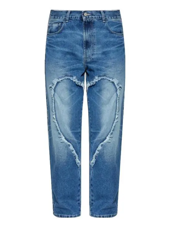 CARNE BOLLENTE Heart Appliqué Jeans - Blue