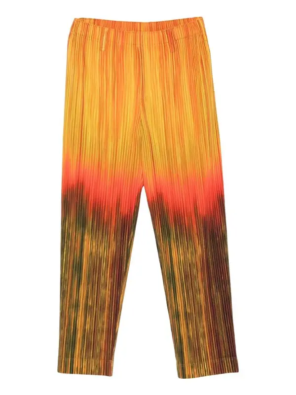 Issey Miyake Pleated Straight Leg Casual Pants - Multicolor