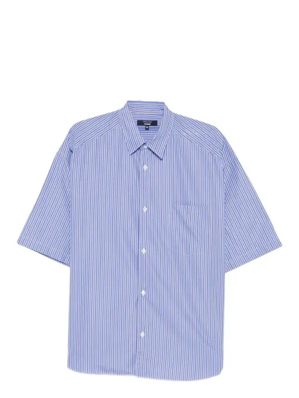 Comme Des Garçons Striped Short-sleeve Shirt - Blue
