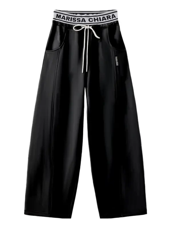 Marissa Chiara Logo Waist Track Pants - Black