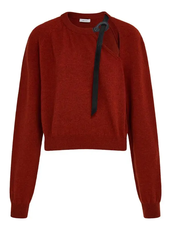 FERRAGAMO Wool-cashmere Sweater With Cutout Detail - Red