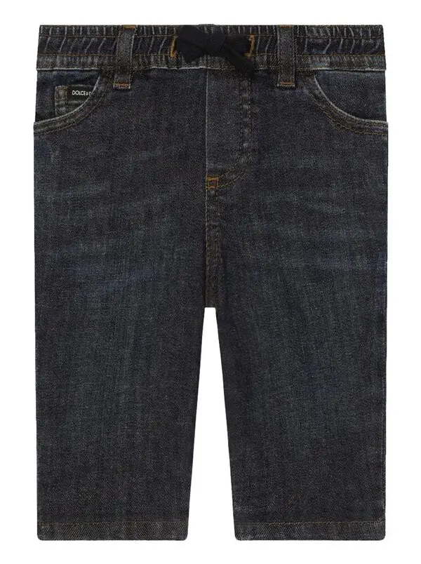 Dolce & Gabbana Drawstring Waist Straight Jeans - Black