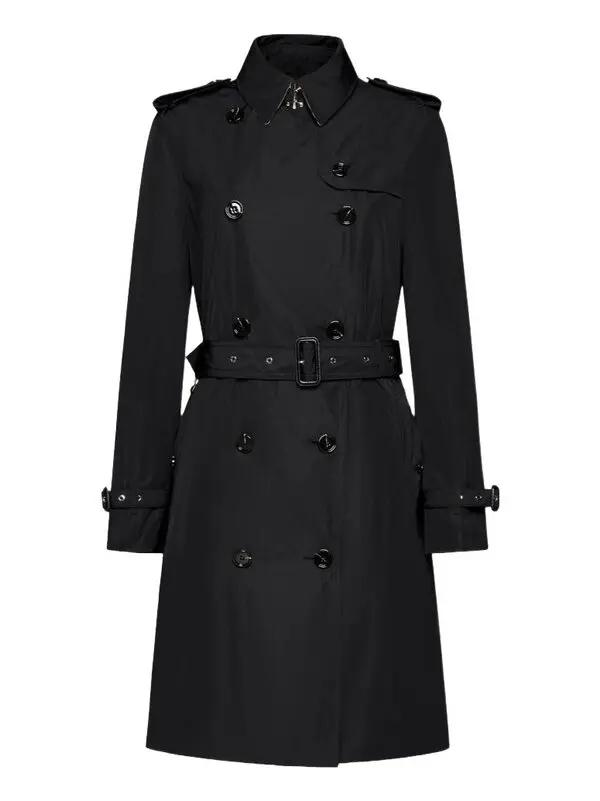 Burberry Double-breasted Belted Trench Coat - Black