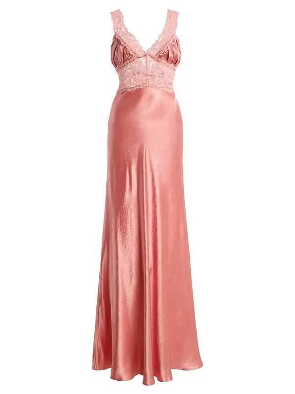 Arcina Ori Eveline Maxi Dress With Lace Trim - Pink