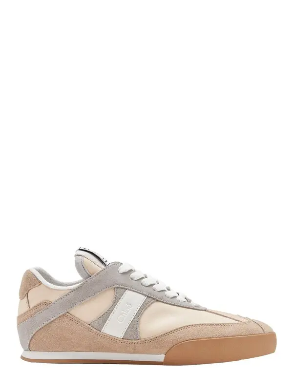 Chloé Kick Leather & Suede Sneakers - Grey